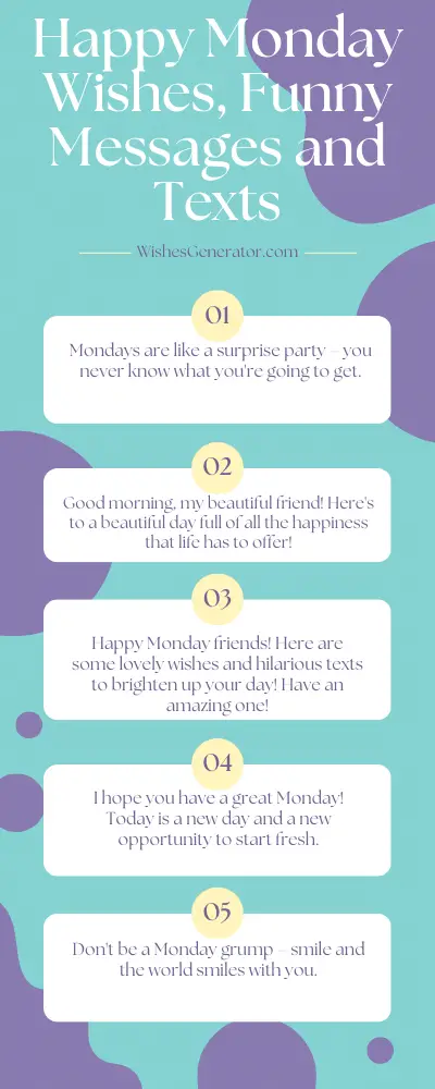 149 Happy Monday Wishes, Funny Messages and Texts 149 Happy Monday Wishes, Funny Messages and Texts